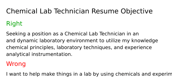 Top 18 Chemical Lab Technician Resume Objective Examples