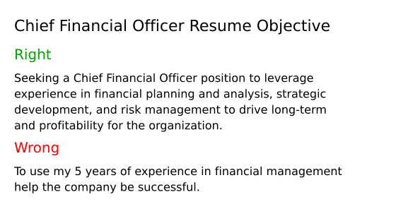 Top 17 Chief Financial Officer Resume Objective Examples