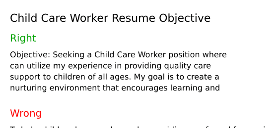 Top 18 Child Care Worker Resume Objective Examples