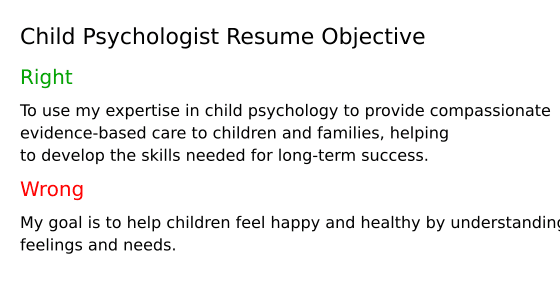Top 18 Child Psychologist Resume Objective Examples