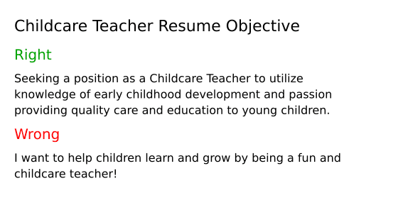 Top 18 Childcare Teacher Resume Objective Examples