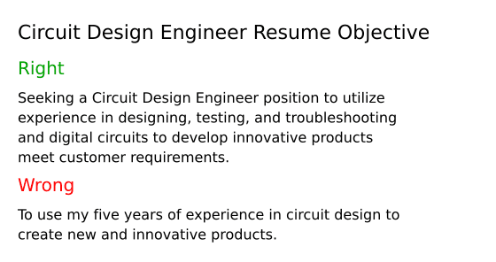 Top 16 Circuit Design Engineer Resume Objective Examples