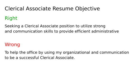 Top 16 Clerical Associate Resume Objective Examples