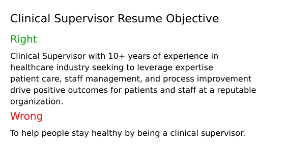 Top 16 Clinical Supervisor Resume Objective Examples