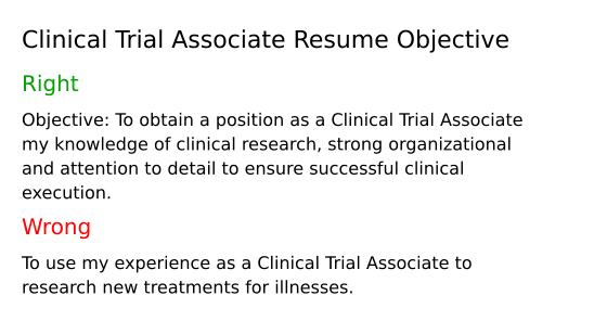 Top 18 Clinical Trial Associate Resume Objective Examples