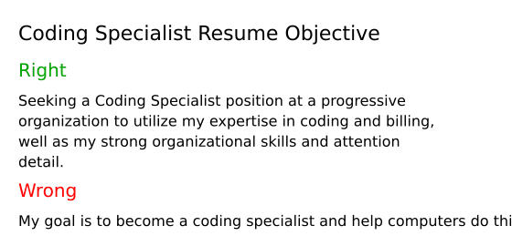 Top 16 Coding Specialist Resume Objective Examples