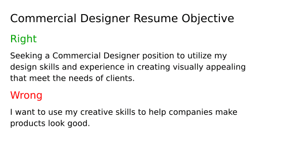 Top 18 Commercial Designer Resume Objective Examples