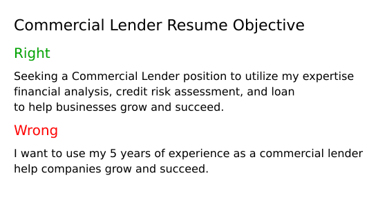 Top 17 Commercial Lender Resume Objective Examples