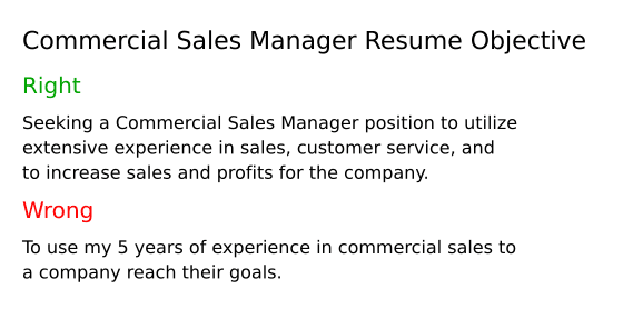 Top 16 Commercial Sales Manager Resume Objective Examples