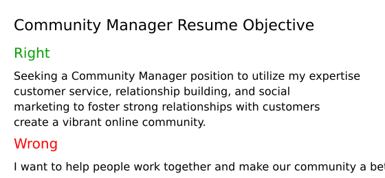 Top 16 Community Manager Resume Objective Examples
