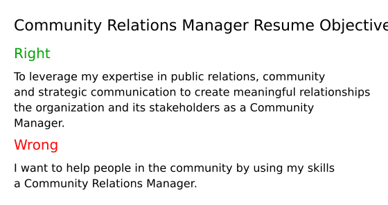 Top 16 Community Relations Manager Resume Objective Examples