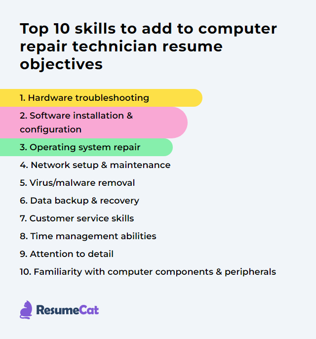 Top 18 Computer Repair Technician Resume Objective Examples