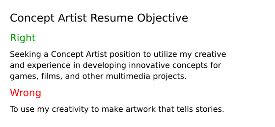 Top 18 Concept Artist Resume Objective Examples | ResumeCat