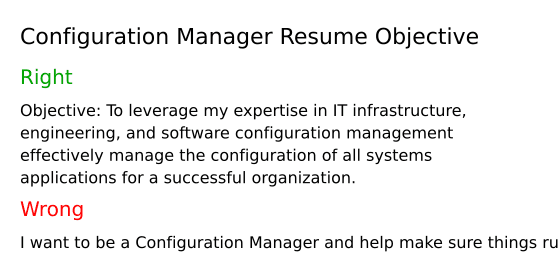 Top 16 Configuration Manager Resume Objective Examples