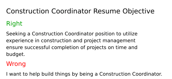 Top 17 Construction Coordinator Resume Objective Examples