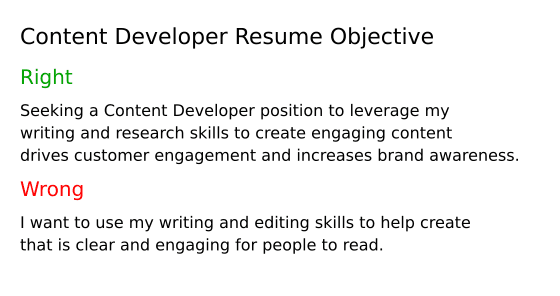 Top 18 Content Developer Resume Objective Examples