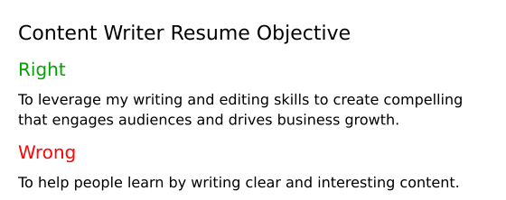 Top 18 Content Writer Resume Objective Examples | ResumeCat