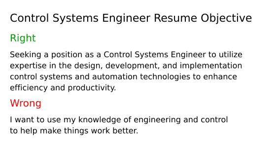 Top 17 Control Systems Engineer Resume Objective Examples