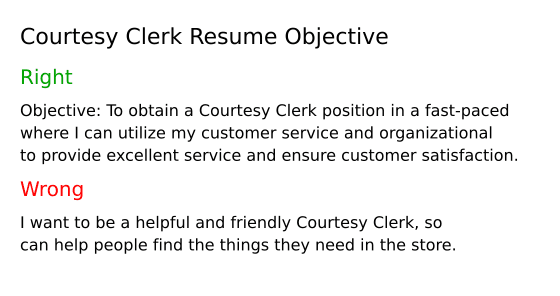 Top 17 Courtesy Clerk Resume Objective Examples | ResumeCat