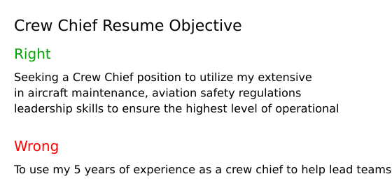 Top 16 Crew Chief Resume Objective Examples | ResumeCat