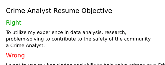 Top 16 Crime Analyst Resume Objective Examples | ResumeCat