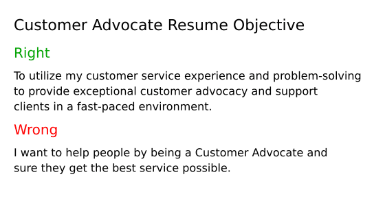 Top 17 Customer Advocate Resume Objective Examples