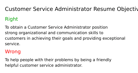 Top 17 Customer Service Administrator Resume Objective Examples