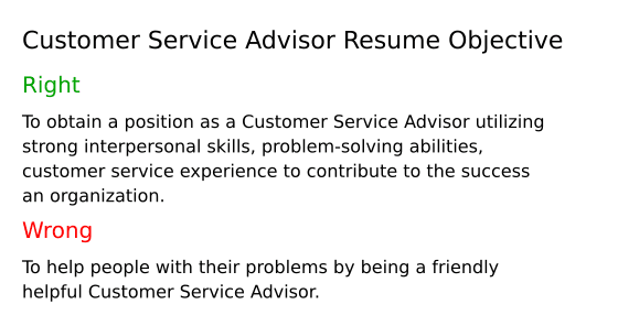 Top 18 Customer Service Advisor Resume Objective Examples