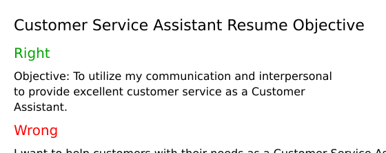 Top 17 Customer Service Assistant Resume Objective Examples