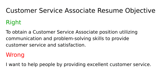 Top 18 Customer Service Associate Resume Objective Examples
