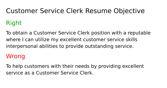 Top 17 Customer Service Clerk Resume Objective Examples