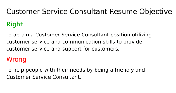 Top 16 Customer Service Consultant Resume Objective Examples