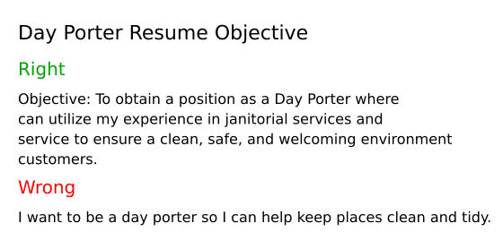 Top 18 Day Porter Resume Objective Examples | ResumeCat