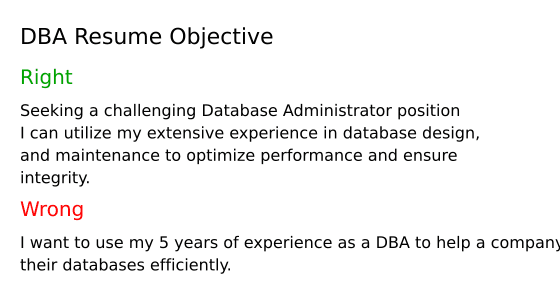 Top 17 DBA Resume Objective Examples | ResumeCat