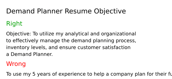 Top 18 Demand Planner Resume Objective Examples | ResumeCat
