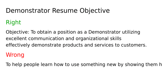 Top 16 Demonstrator Resume Objective Examples | ResumeCat