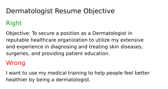 Top 17 Dermatologist Resume Objective Examples | ResumeCat