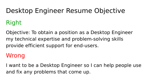 Top 16 Desktop Engineer Resume Objective Examples
