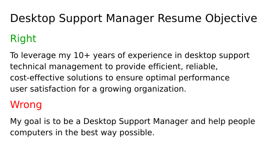 Top 16 Desktop Support Manager Resume Objective Examples