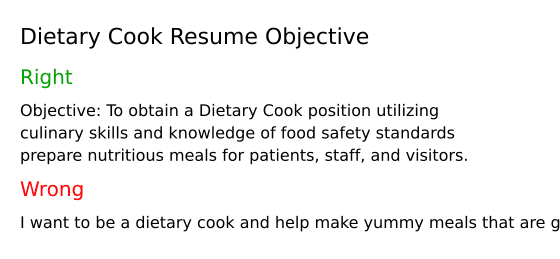 Top 17 Dietary Cook Resume Objective Examples | ResumeCat