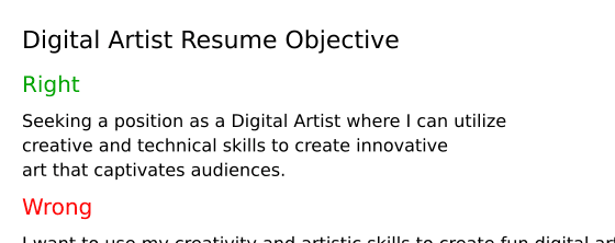 Top 16 Digital Artist Resume Objective Examples | ResumeCat