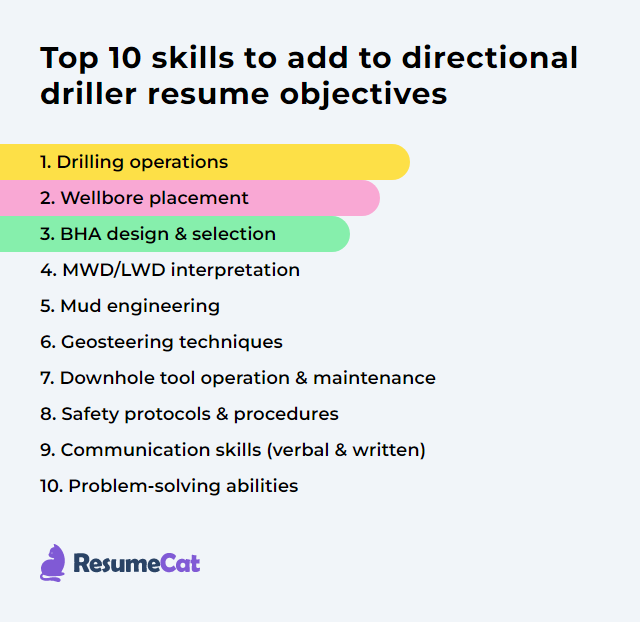 Top 18 Directional Driller Resume Objective Examples