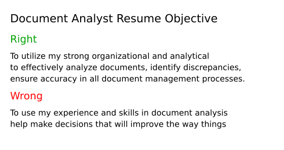 Top 18 Document Analyst Resume Objective Examples