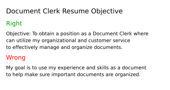 Top 18 Document Clerk Resume Objective Examples | ResumeCat