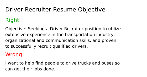 Top 16 Driver Recruiter Resume Objective Examples