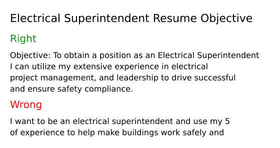 Top 16 Electrical Superintendent Resume Objective Examples