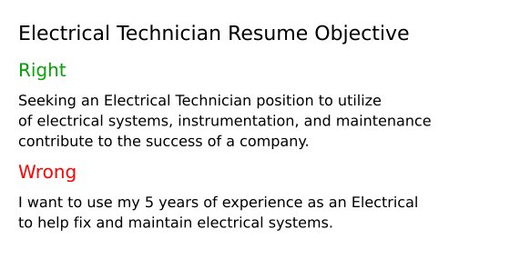 Top 17 Electrical Technician Resume Objective Examples