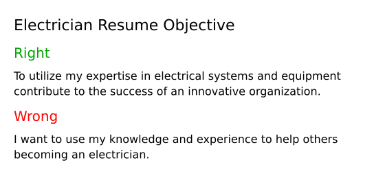 Top 18 Electrician Resume Objective Examples | ResumeCat