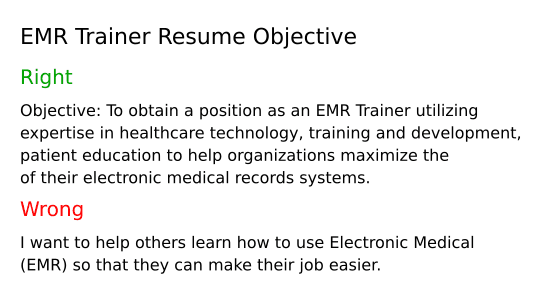 Top 18 EMR Trainer Resume Objective Examples | ResumeCat