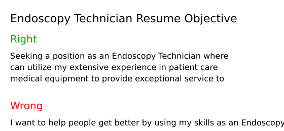 Top 17 Endoscopy Technician Resume Objective Examples